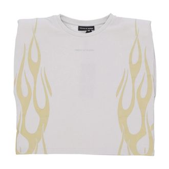 Vision Of Super Flames Tank Top Grau/Wei&szlig; - - Tops - Damen - Grau - S
