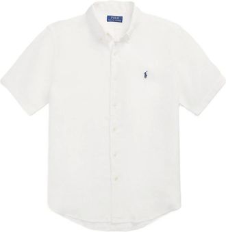 Ralph Lauren Homme, Chemises, Blanc, Taille: 2XL Chemise &agrave; Manches Courtes Coupe Personnalis&eacute;e