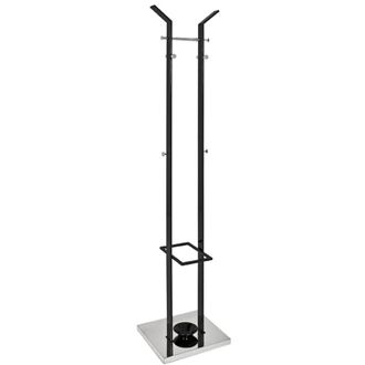 PEGANE Pegane - Porte manteaux chrom&eacute;-noir brillant L37 x H181 x P37 cm