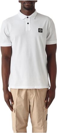 Stone Island Homme, Tops, Blanc, Taille: 2XL Logo Polo