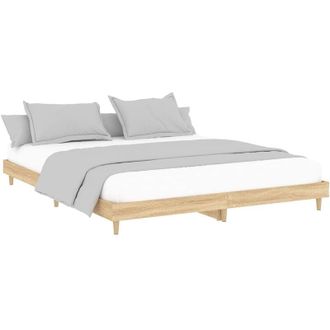 vidaXL Bettgestell ohne Matratze Sonoma-Eiche 140x200 cm Holzwerkstoff Vidaxl