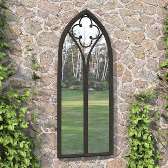 vidaXL Miroir de jardin Noir 100x45 cm Fer pour utilisation ext&eacute;rieure vidaXL