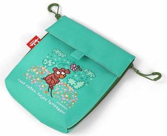 Jata HOGAR HPOR7202 Wiederverwendbare Snacktasche, Klettverschluss, mit Namensschild, mit Aufhänger und Karabiner, wasserdichte Innenseite, aus recyceltem 