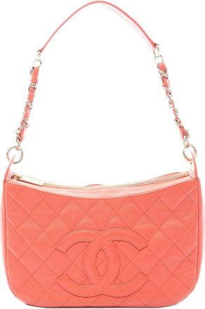 Chanel 2002-2003 CC Quilted Caviar shoulder bag - Orange