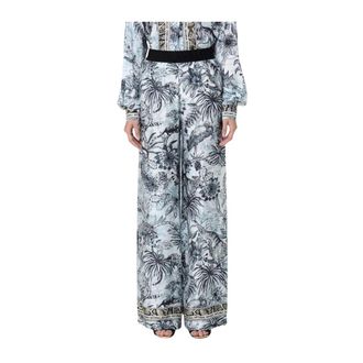 Just Cavalli Hose mit weitem Bein und tropischem Muster - - Trousers - Damen - Mehrfarbig - S