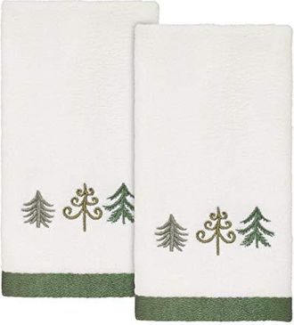 Avanti Linens Christmas Tree Weihnachtsbäume-Kollektion, Baumwolle, Mehrfarbig, 2pc Fingertip Towels, 2