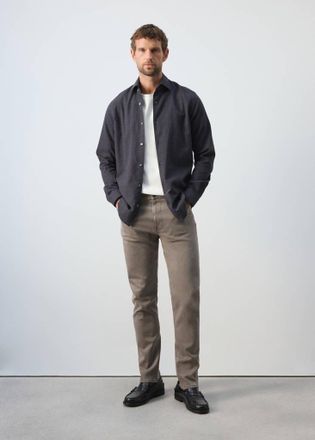 Mango Chemise 100 % coton slim-fit marron - Homme - XXL - MANGO MAN