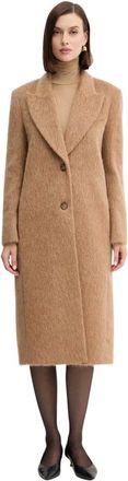 Twinset Femme, Manteaux, Beige, Taille: 40 FR Manteau en laine &agrave; simple boutonnage