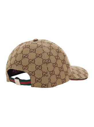 Gucci Womens Baseball Cap, Beige Fabric Cotton-Polyester Hat Cotton/polyester