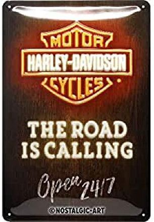 Nostalgic Art Plaque Vintage Harley-Davidson - Neon - Id&eacute;e de Cadeau pour Les Fans de Moto, en m&eacute;tal, Design Retro pour la d&eacute;coration, 20 x 30 cm