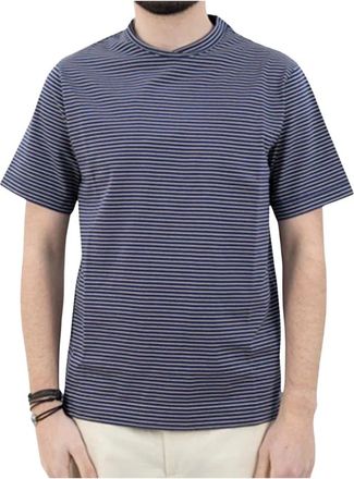 Circolo 1901 Homme, Tops, Bleu, Taille: XL Cn5340 T-Shirt Ray&eacute; en Coton