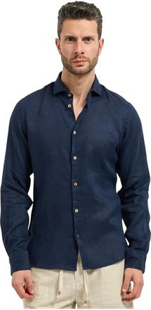 Yes-Zee YES Zee, Homme, Chemises, Bleu, Taille: XL Linen Shirt