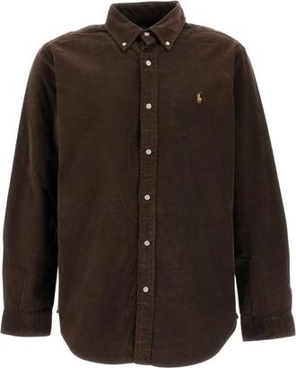 Polo Ralph Lauren Homme, Chemises, Brun, Taille: L Chemise en velours c&ocirc;tel&eacute; coupe personnalis&eacute;e
