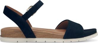 Tamaris Damen Sandaletten, Frauen Sandalen,Sommersandalen,bequem,flach,Sommerschuhe,Freizeitschuhe,offene Schuhe,Strandschuhe,Navy,37 EU