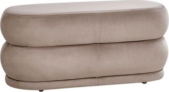 Beliani Banquette Moderne Pouf dAppoint Rembourr&eacute; en Velours Taupe Ellendale