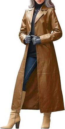 Generic Trench-coat classique en similicuir pour femme 2026, marron, 3XL