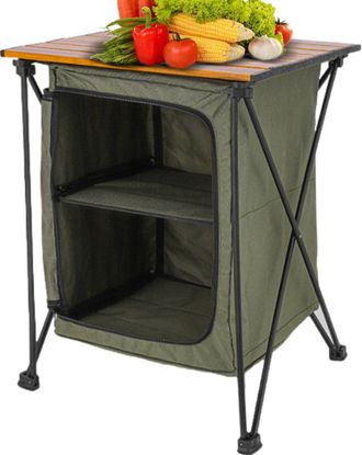 Generic Aufbewahrungsschrank f&uuml;r Camping, Organizer f&uuml;r K&uuml;chenstation f&uuml;r Camping | Klappbarer Grilltisch f&uuml;r Partys, Picknicks, Grillen, mit Lagerregal