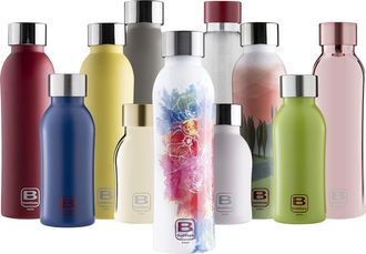 Bugatti B BOTTLES TWIN Thermoflasche 350 ml Watercolor Red & Blue: Hält Flüssigkeiten 12 Stunden heiß, 24 Stunden kalt und 36 Stunden Eis. Wiederverwendbare F
