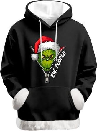 Generic Le Grinch Sweat Femme A Capuche Pull Vetement Chaud Adulte Plaid Costume Noël Vêtements Moche Hiver Noel Pulls Pyjama Sweatshirts 2025 The Oversize De
