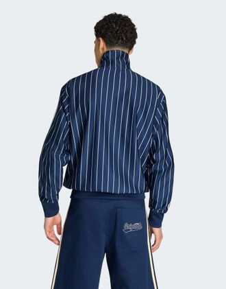 adidas Originals Firebird - Trainingsjacke in Night Indigo mit Nadelstreifen-Blau