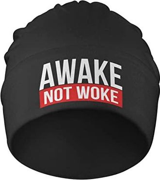 Generic Homme Femme Bonnet &Agrave; Revers Dr&ocirc;le, &Eacute;veill&eacute; mais Pas Woke Bonnet dhiver Classique Hiver Chapeaux Mode Bonnets De Ski pour Patinage Course Ski