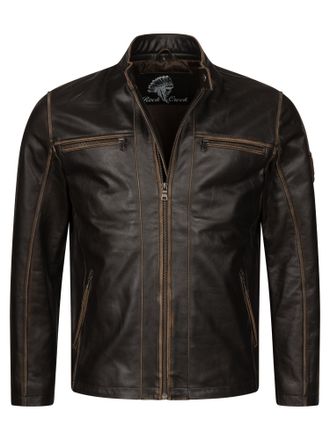 Rock Creek Lederjacke Dunkelbraun