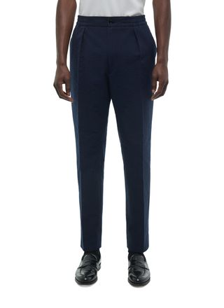 Fursac Pantalon &eacute;lastiqu&eacute; en seersucker ray&eacute; - Taille XL - Homme