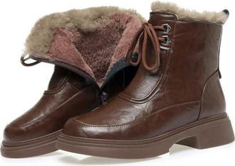 Generic QXDZSW Bottines pour femme - Antid&eacute;rapantes - Chaudes - Chaussures dhiver - Grande taille - Plateforme - Bottes de neige pour femme, Fourrure marron, 