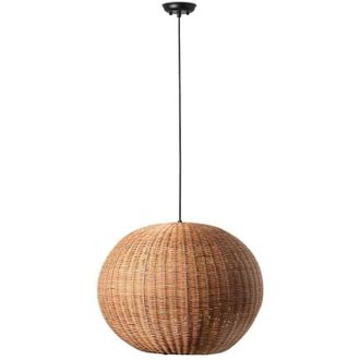Faro Barcelona Faro Barcelona - Lampe suspension noir/rotin &oslash;530 haka 65134-75