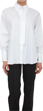 Elisabetta Franchi Femme, Blouses et Chemises, Blanc, Taille: 40 FR Chemise &agrave; d&eacute;tail de