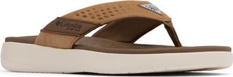 Columbia Herren PFG Boatside Flip Lea Sandale, Dark Truffle/Elk, 44 EU