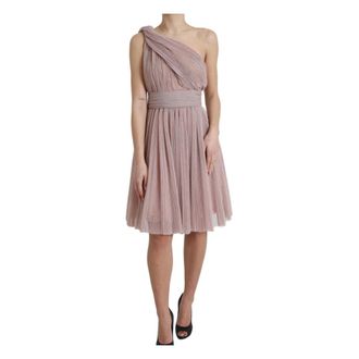 Dolce & Gabbana Rosa Asymmetrisches T&uuml;llkleid - - Dresses - Damen - Rosa - 2XS