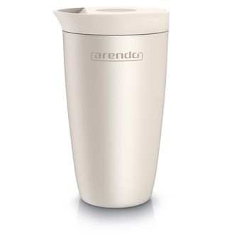 Arendo Kaffeebecher to go Thermo - Edelstahl Thermobecher mit Deckel - Reisebecher - 350 ml - 100% auslaufsicher - Einhandbedienung - Trink&ouml;ffnung mit Druckt