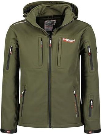 Geographical Norway Tunar Men - Veste Homme Softshell Capuche Impermeable - Manteau Polaire Blouson Coupe Vent Resistant Travail - Vetement Randonnee Ski Automne Hiver Pr