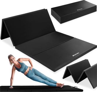 TecTake Gymnasiktmatte, Fitness Matte, Sportmatte rutschfest, Yogamatte dick, 240 x 120 x 5 cm Gym Mat, dicke Matte faltbar, Physio Matte mit Tragegriff - sch