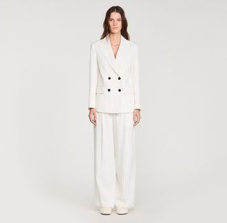 Sandro Veste de tailleur ray&eacute;e