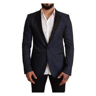 Dolce & Gabbana Sportjacke- Slim Fit- Blau- Italienische Herstellung - - Jackets - Herren - Blau - M