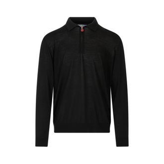 Kiton Feinstrick-Poloshirt - - Tops - Herren - Schwarzk - 2XL
