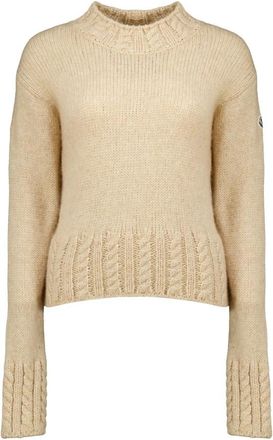 Moncler Pullover aus Alpakawolle mit Rundhalsausschnitt - - Knitwear - Damen - Beige - XS