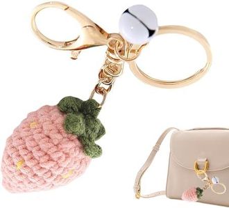Generico Porte-cl&eacute;s faits &agrave; la main, d&eacute;coration de pelote de laine en forme de fruit au crochet, pendentif doux pour sac d&eacute;cole pour cadeau danniversaire, orne