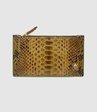 CLARIS VIROT Porte-cartes Héléna Python Dark Kaki