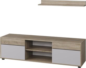 Vicco Wohnwand Berno, Sonoma/Weiß, 2 Teile