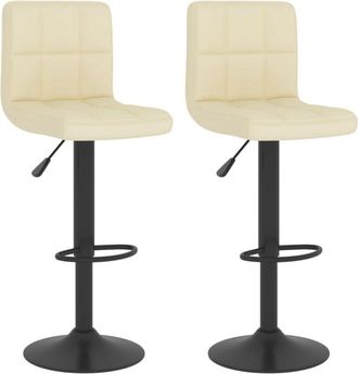 vidaXL Barhocker 2 Stk. Creme Stoff Vidaxl