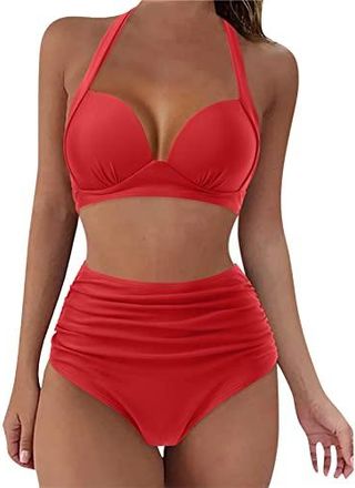 Generic Ensemble bikini pour femme &eacute;l&eacute;gant et sexy - Deux pi&egrave;ces - Triangle - Col en V - Push Up - Bikini - Maillot de bain - Maillot de bain Curvy - Haut de 