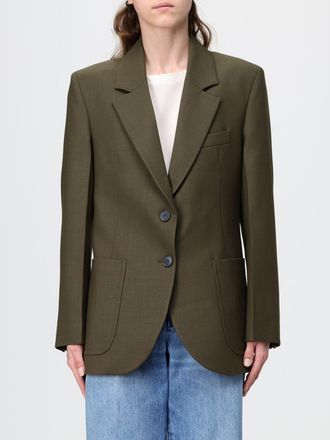 Victoria Beckham Blazer droit en laine vierge avec &eacute;paules rembourr&eacute;es