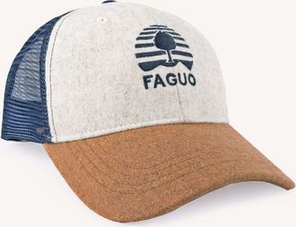 Faguo Casquette bleu marine & écrue laine - TRUCKER CAP