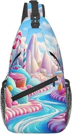 Generic Sweet Wonderland Candy Bar Sac &agrave; bandouli&egrave;re de voyage pour homme Sac &agrave; dos de randonn&eacute;e
