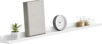 Songmics Wandregal, Schweberegal, 10 x 110 cm, Wandboard f&uuml;r Bilderrahmen und B&uuml;cher, Bilderregal f&uuml;r Wohnzimmer, Schlafzimmer, Bad, K&uuml;che, wei&szlig; LWS46WT