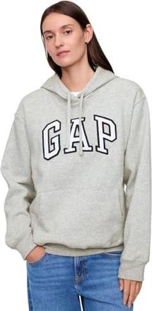 GAP Logo Hoodie Hooded Full Zip Sweatshirt Maillot de surv&ecirc;tement, Clair, chin&eacute;, Gris, L Femme