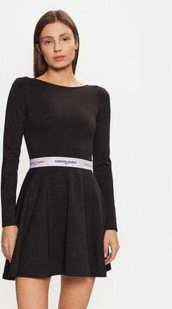 Tommy Jeans Kleid für den Alltag DW0DW19465 Schwarz Slim Fit